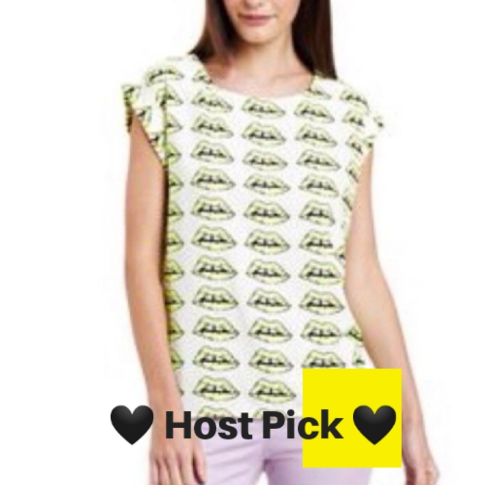 Miss Finch Cartoon Lip Mouth All Over Neon - Gem